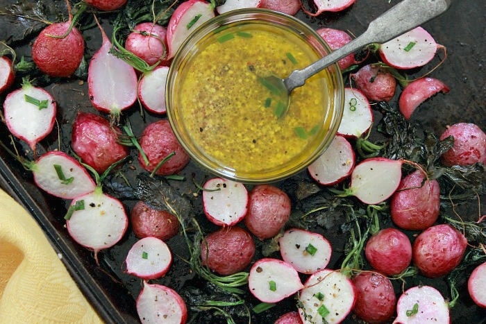 Roasted Radishes with Chive Vinaigrette - simply fresh dinners